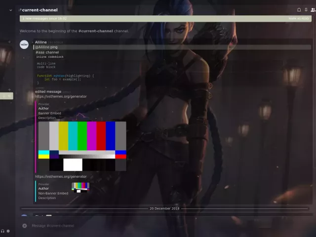 Theme JinxV1 for Discord download on VSThemes.org