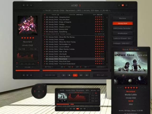 Skin A4, black and orange for AIMP download on VSThemes.org