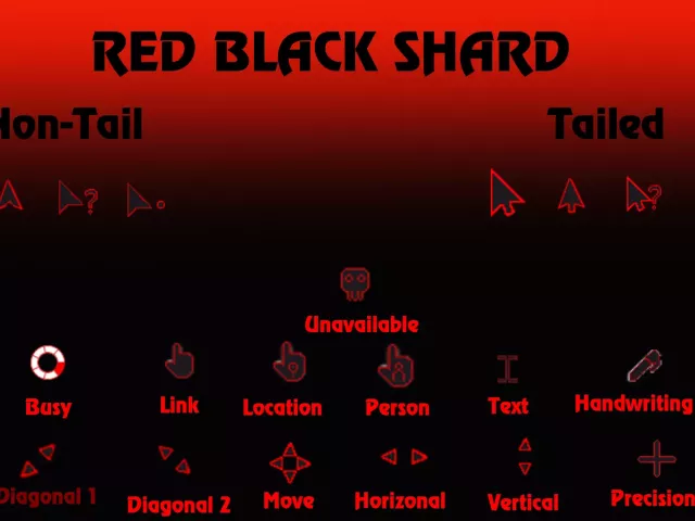 Cursors Night Diamond v3.0, red ruby on Windows download on VSThemes.org