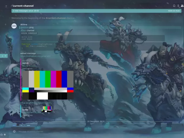 Theme World of Warcraft - Alliance for Discord download on VSThemes.org