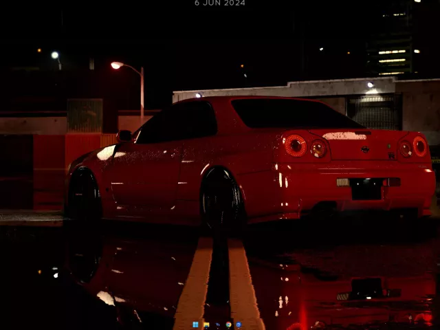 Live wallpaper White GTR (R34) - no clock download on VSThemes.org