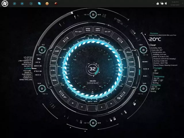 Skin BlueVision V0.2 Alpha for Rainmeter download on VSThemes.org