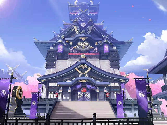 Live wallpaper Inazuma Sakura Tree Genshin Impact download on VSThemes.org