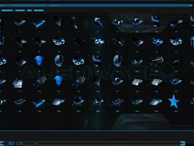 Icons Alienware Invader - Gray, Neon for 7tsp download on VSThemes.org