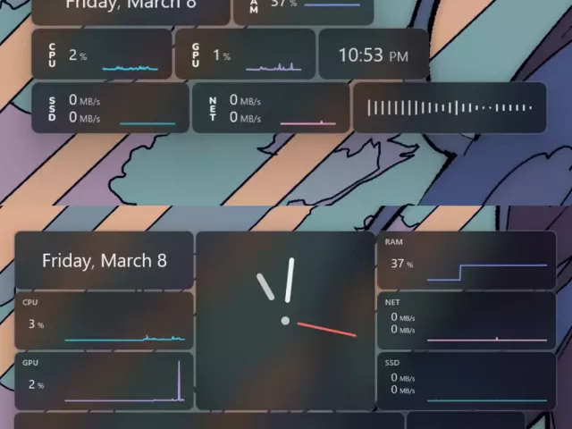 Rainmeter skins and widgets (500+)