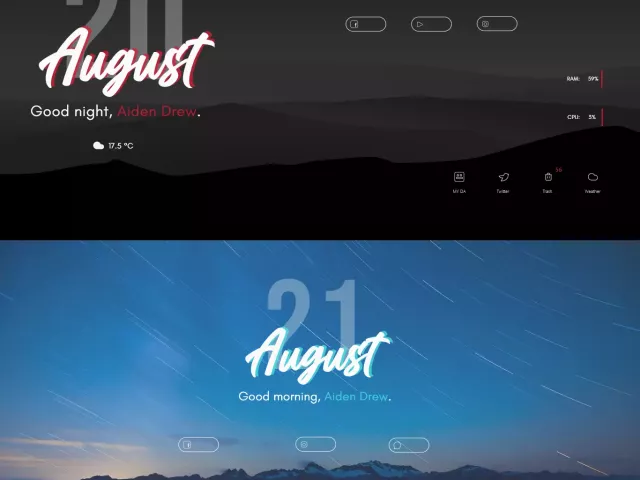 Skin START MENU with TASKBAR 002 for Rainmeter download on VSThemes.org