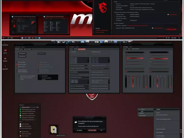 Theme MSI Gaming, special version for Windows 10 download on VSThemes.org