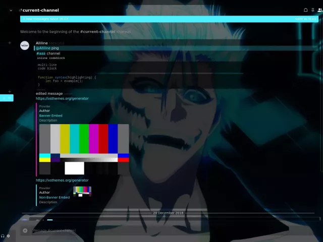 Theme Samurai girl v.1 for Discord download on VSThemes.org