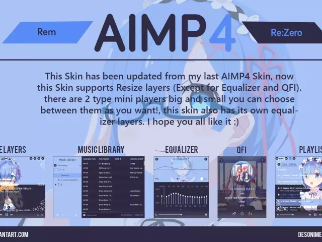 Anime skins for AIMP - TOP 20 files to personalize the Windows interface