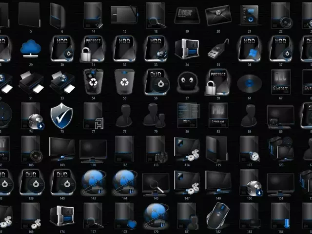 Icons HUD Machine Aqua - black and blue, neon for 7tsp download on ...