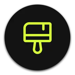 Icons Chartreuse, round black and yellow version download on VSThemes.org